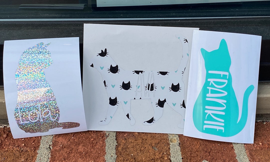 Customizable Cat Name Sticker – Personalized Silhouette Sticker - Etsy