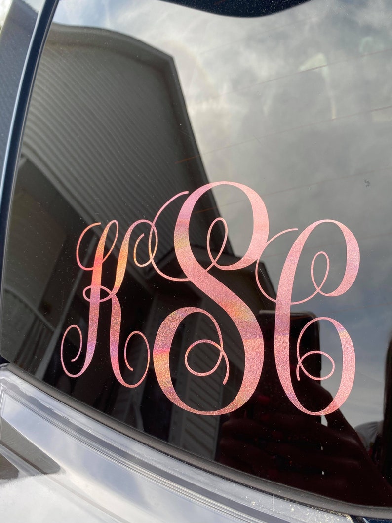 Monogram Curly Monogram Monogram Decal Monogram Car - Etsy