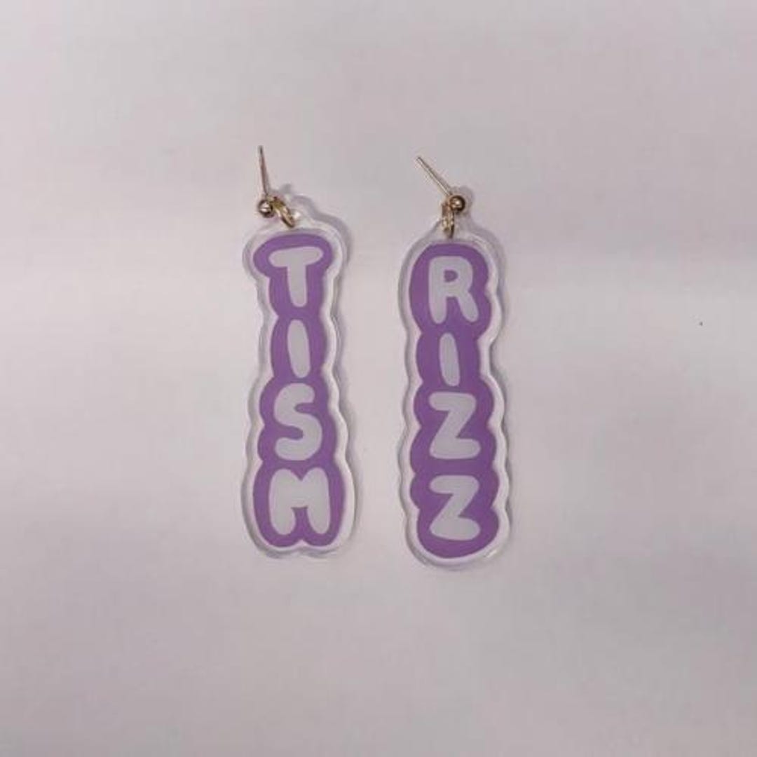 Tism Rizz Dangle Earrings Yellow - Etsy