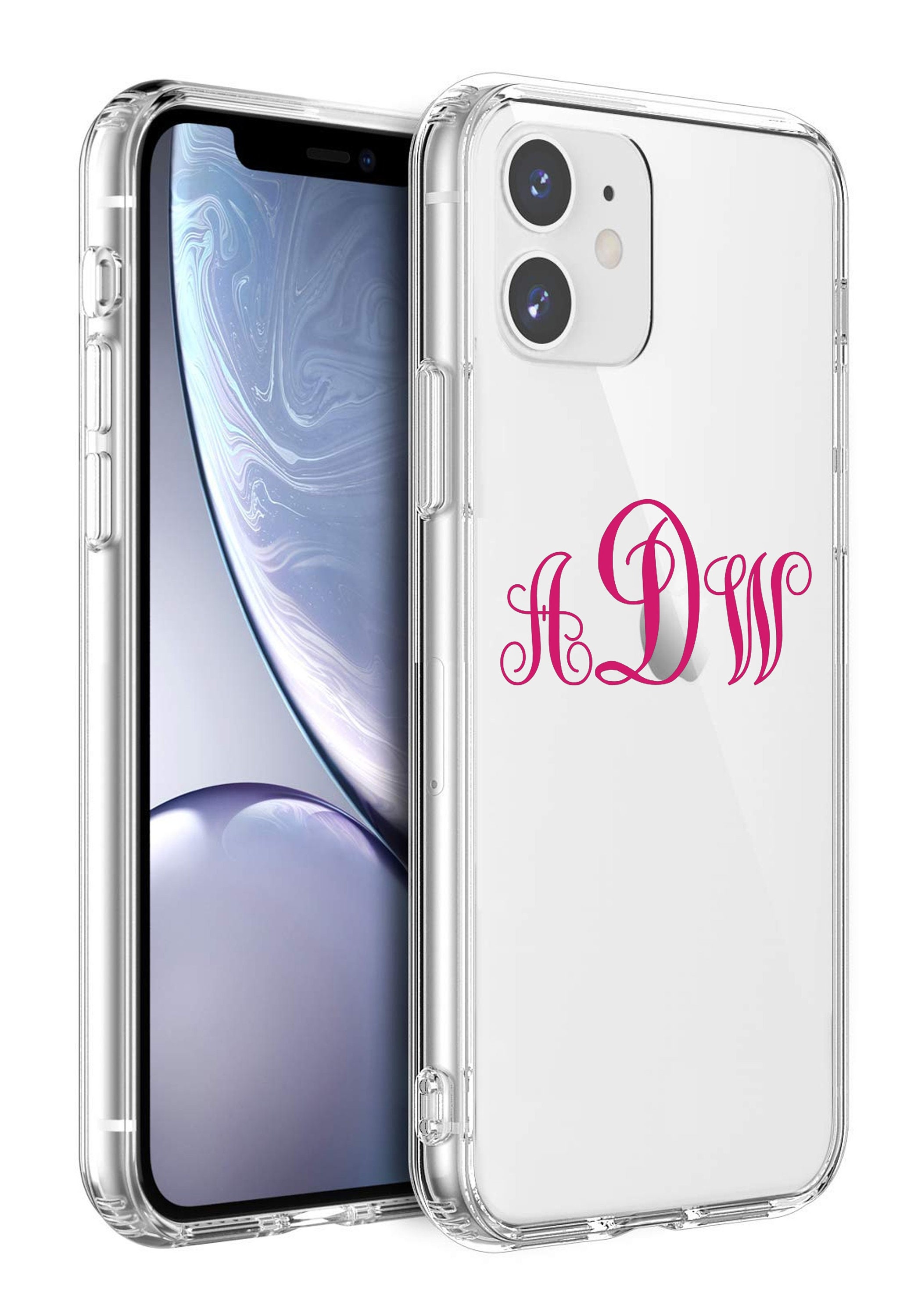 Personalized Custom MONOGRAM Initials Sticker Vinyl Phone Case | Etsy