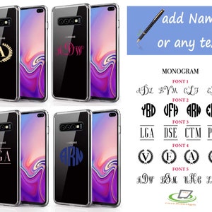 Personalized Custom MONOGRAM Decal Sticker Vinyl Phone Case Clear Cover ...