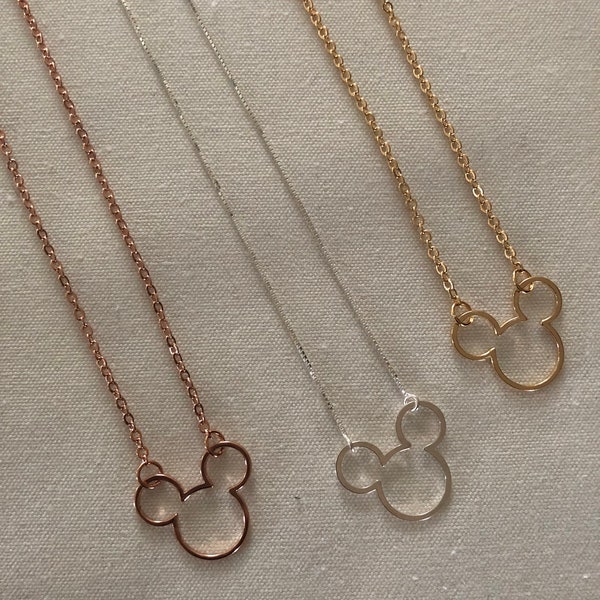 Rose Gold Mickey Mouse Necklace - Etsy