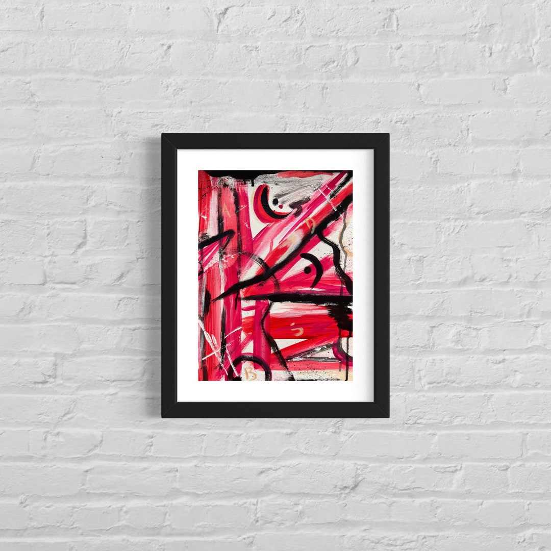 Modern Abstract Expressionism Artwork • Bold Red Abstract Painting ...