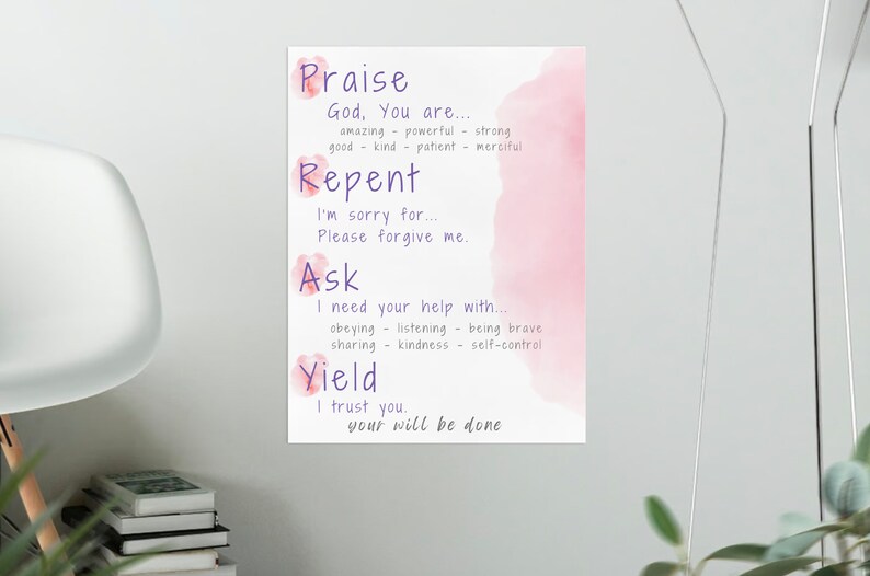 PRAY Poster / Parts of Prayer / Teaching Prayer - Etsy