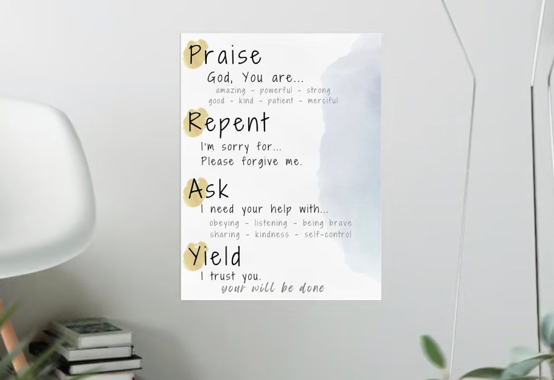 PRAY Poster / Parts of Prayer / Teaching Prayer - Etsy