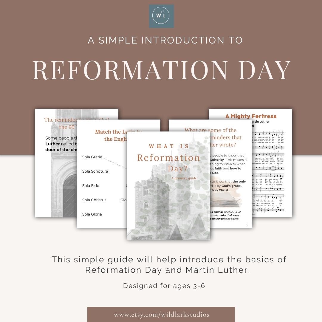 Reformation Day Workbook Primary Guide Introductory Unit digital ...