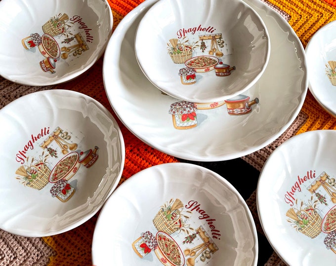 Stovit Italy Ceramic Spaghetti Bowl Service Set- 7 Pieces. - Etsy
