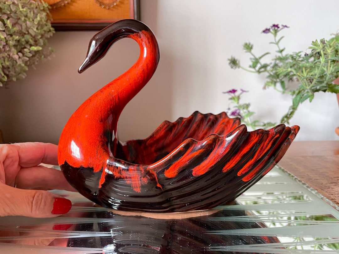 Evangeline Canuck Pottery Swan- Flame Series- Made in Canada. - Etsy