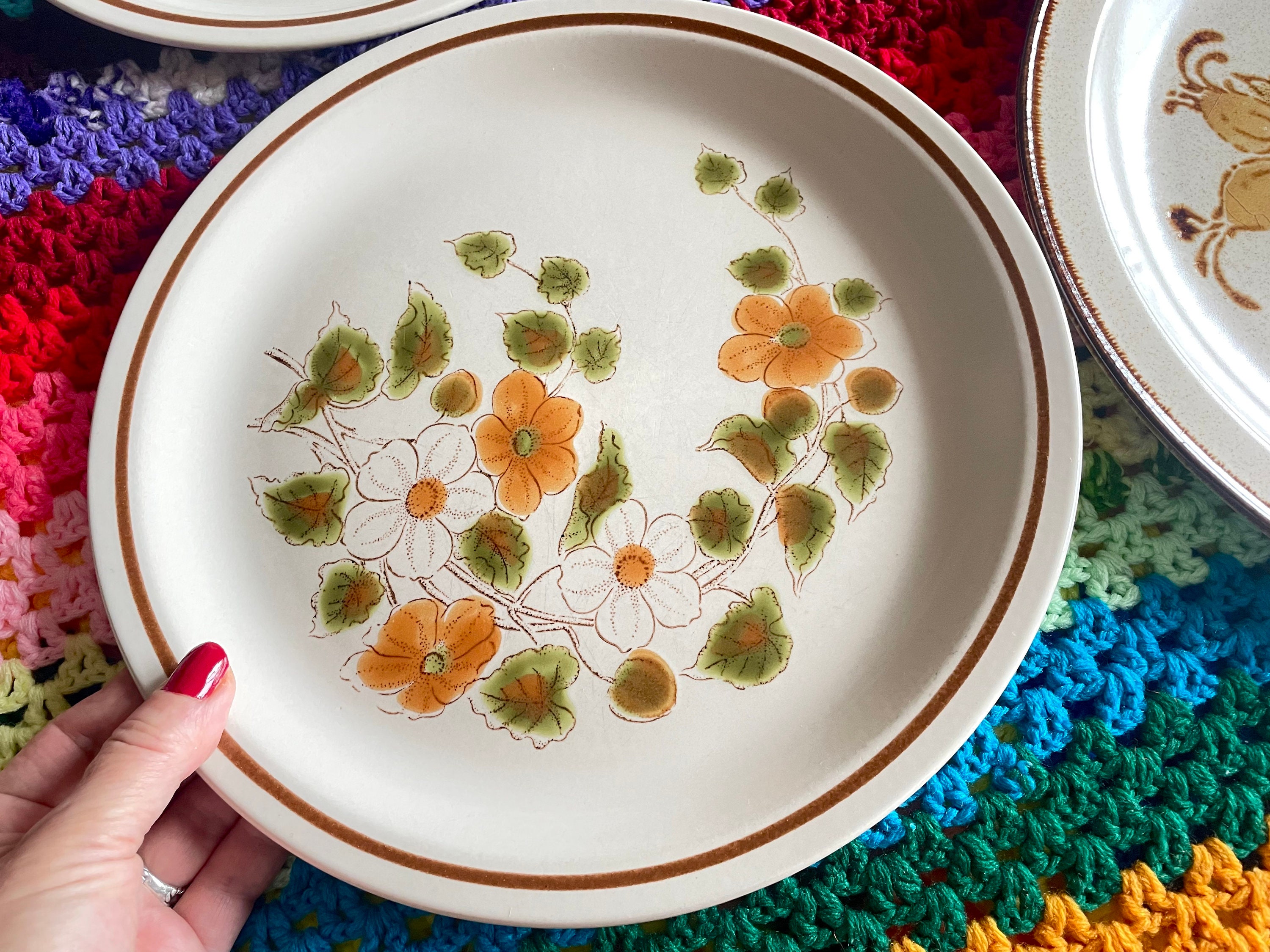 Collection of 6 Large/med Japanese Stoneware Plates 1970s. - Etsy