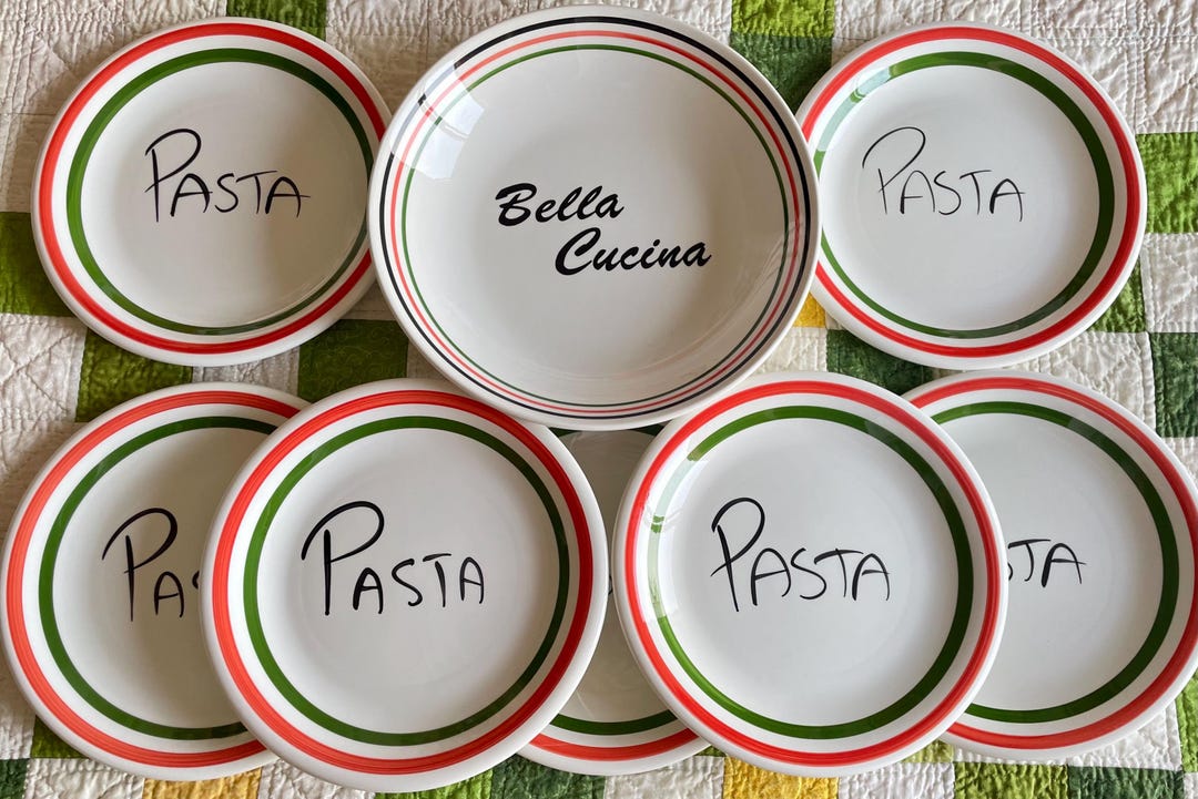 Set of 8 La Primula Italy Ceramic Pasta Plates and Serving Bowl. - Etsy