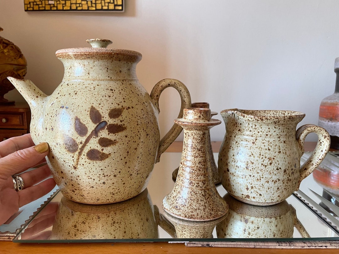 Guy De Pelteau 1970s Collection Pottery Tableware Set of 4 Pieces Fine ...