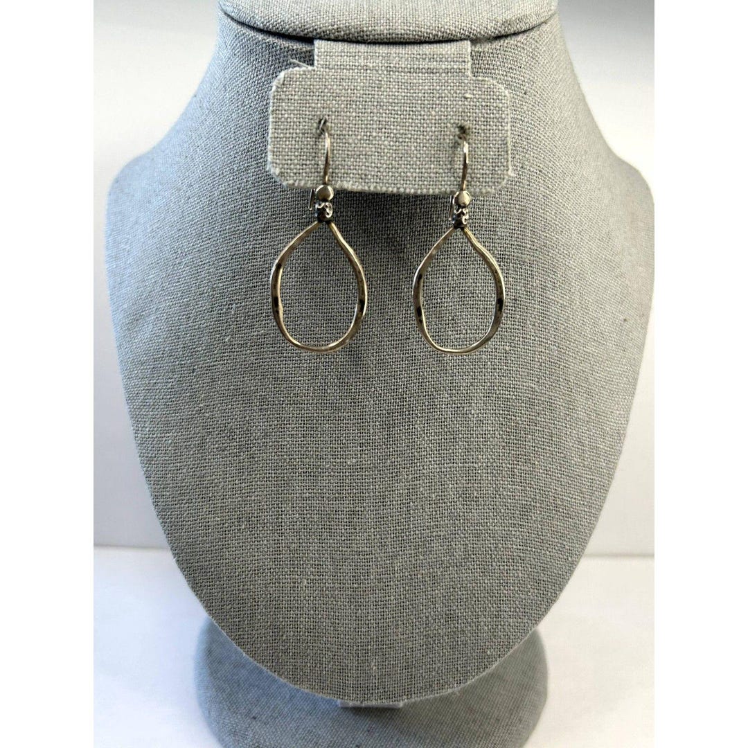 Silpada Sterling Silver Lasso Hammered Oval Hoop Dangle Earrings W1551 ...
