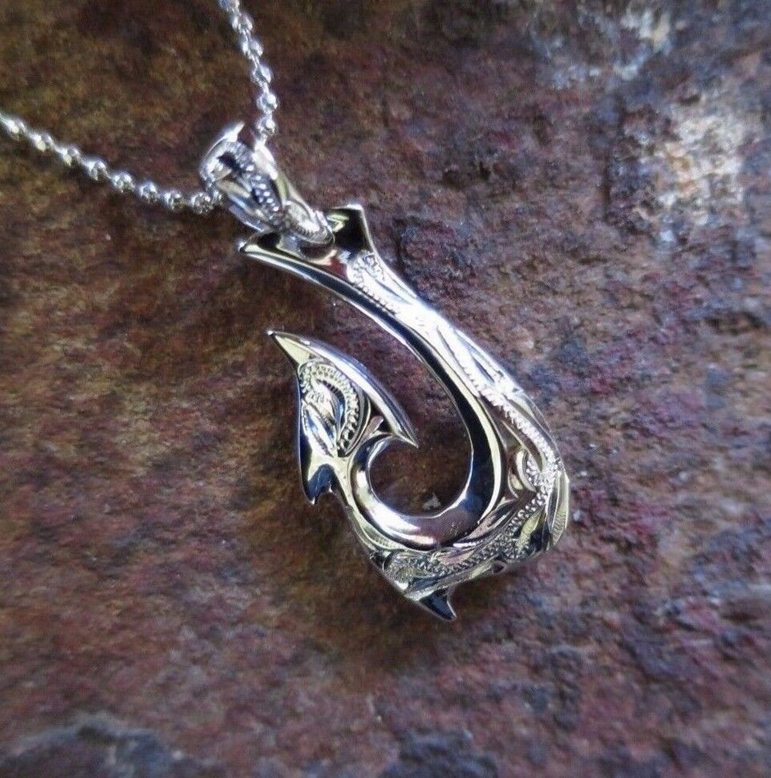 SCROLL FISH HOOK Hawaiian Hawaii Sterling Silver Jewelry 925K | Etsy