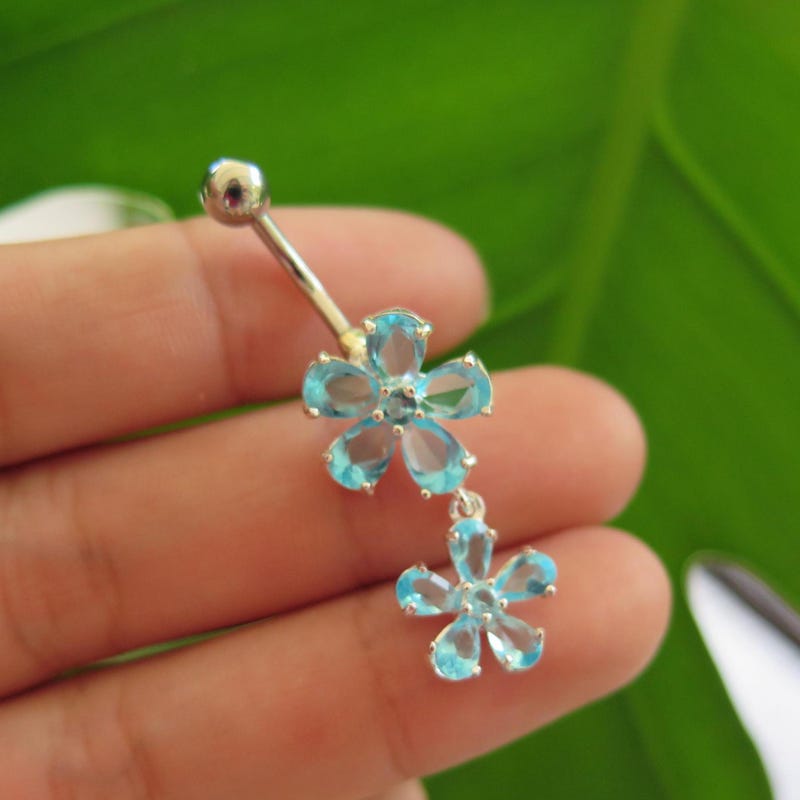 Flower Belly Ring - Etsy