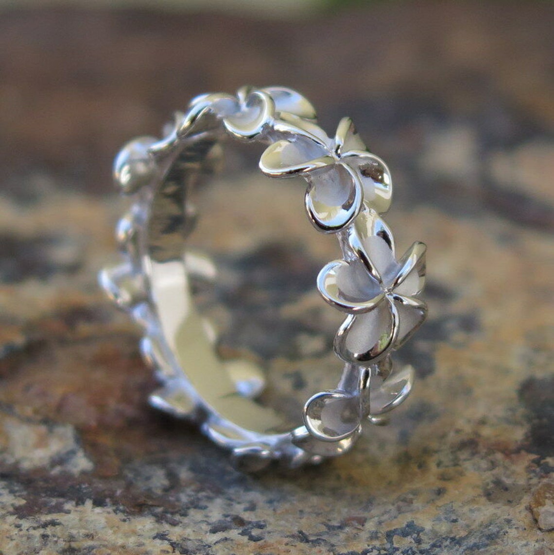 Hawaiian Sterling Silver Silver Plumeria Flowers Lei CZ | Etsy