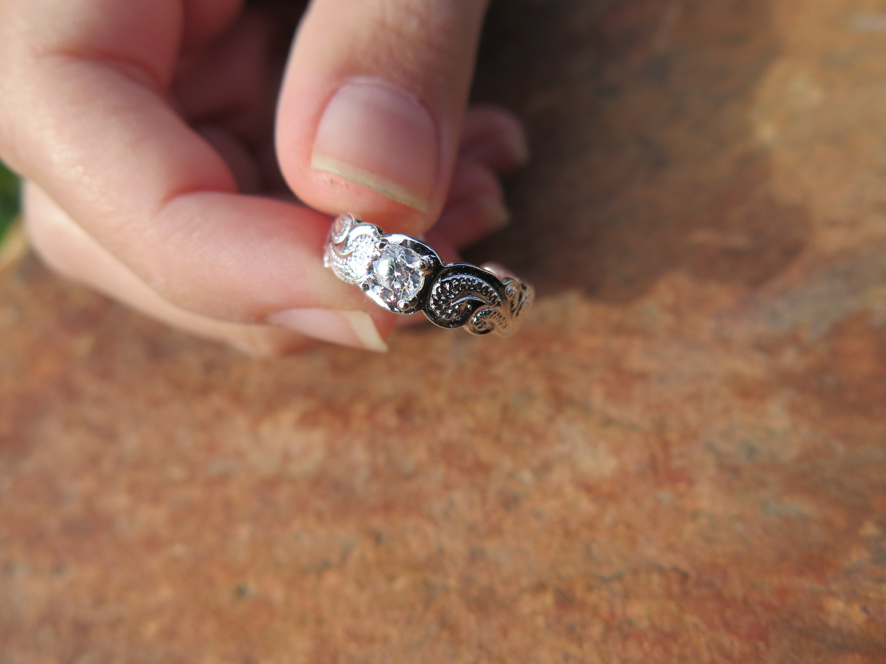 Hawaiian Scroll 8mm Plumeria With Clear CZ Cut Out Edge Toe - Etsy