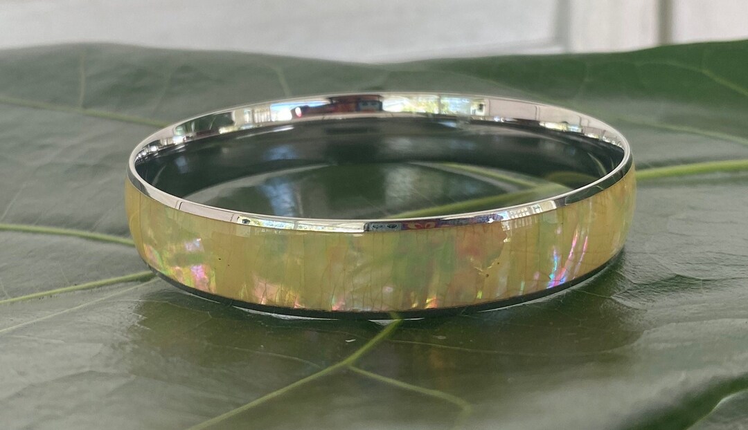 Hawaiian Design Natural White Abalone Shell Stainless Steel - Etsy