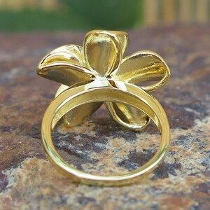 Hawaiian Design Jewelry 925K Sterling Silver Gold Single Plumeria ...