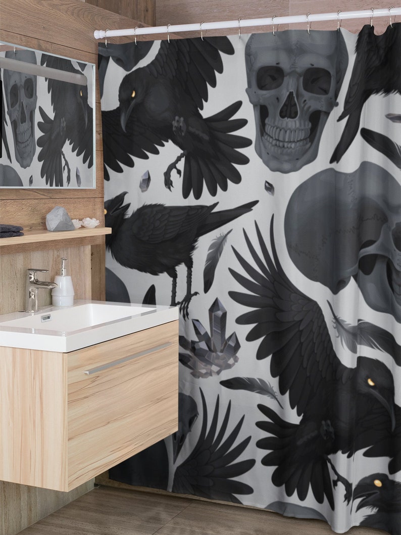 Goth Shower Curtains Black Shower Curtain Gothic Home Decor - Etsy