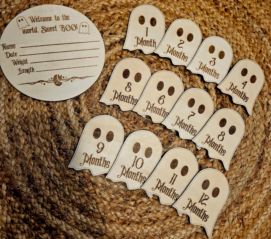 Spooky Halloween Baby Ghost Birth Announcement / Baby Goth Gift, Baby ...