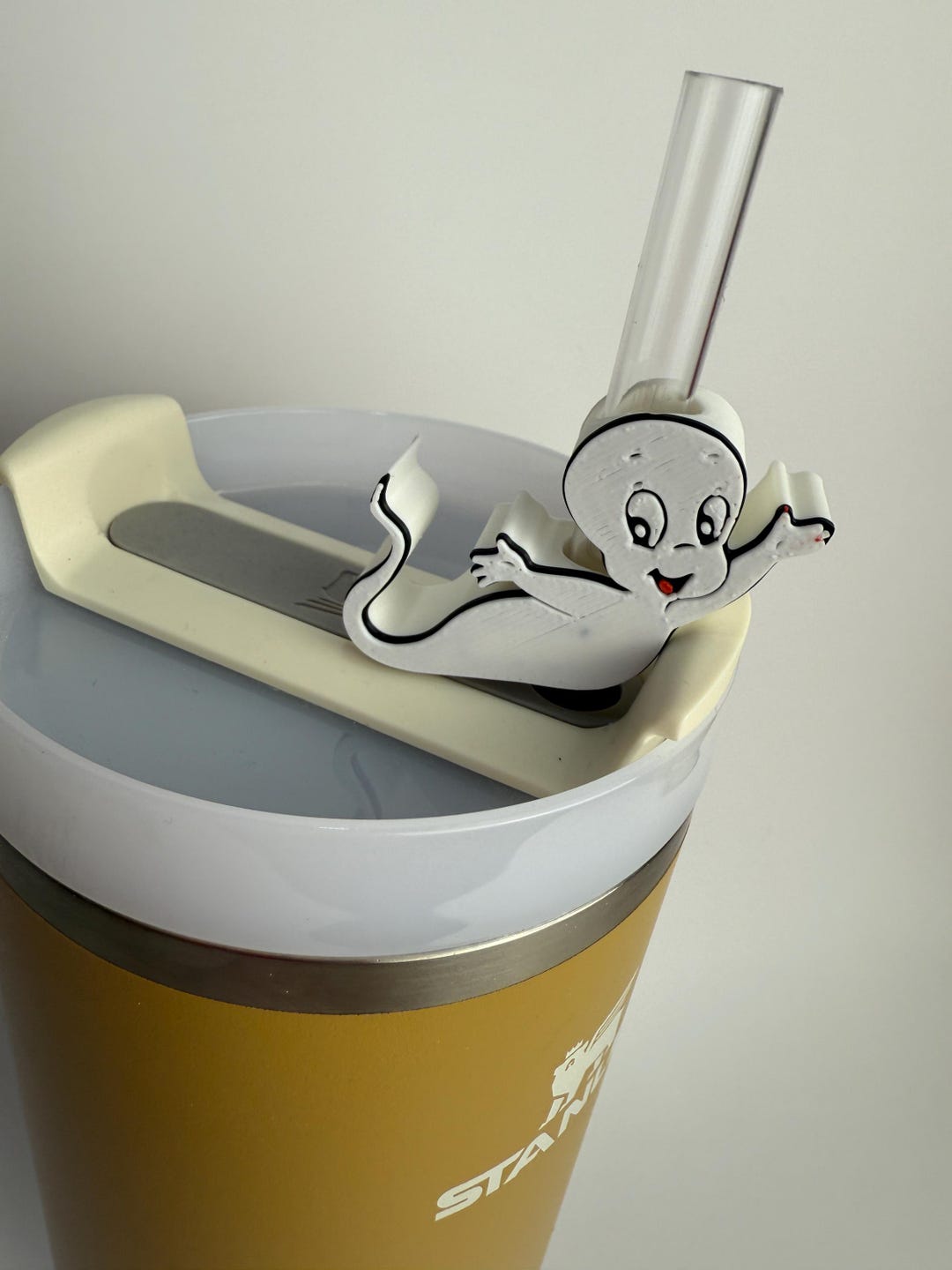 Friendly Ghost 3D Printed Ghost Straw Topper: Fits Stanley 10mm Straws ...