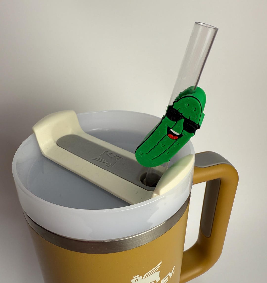 3D Printed Pickle Cool Straw Topper: Fits Stanley 10mm Straws ...