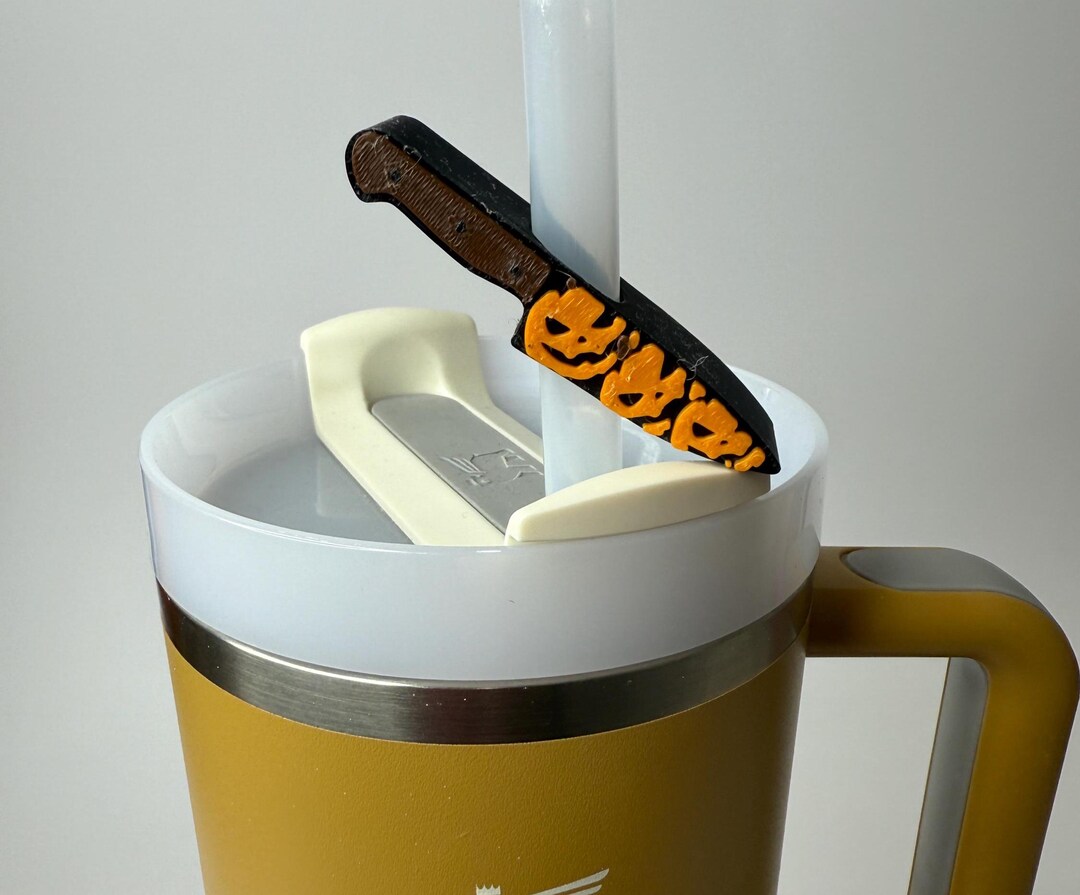 Jack O'lantern Knife, 3D Printed Straw Topper, Fits Stanley & 10mm ...