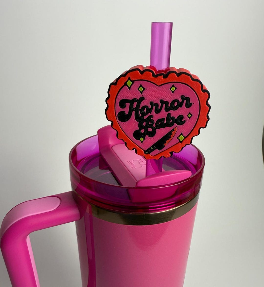 Horror Babe 3D Printed Straw Topper Stanley 10mm Straws & Standard ...