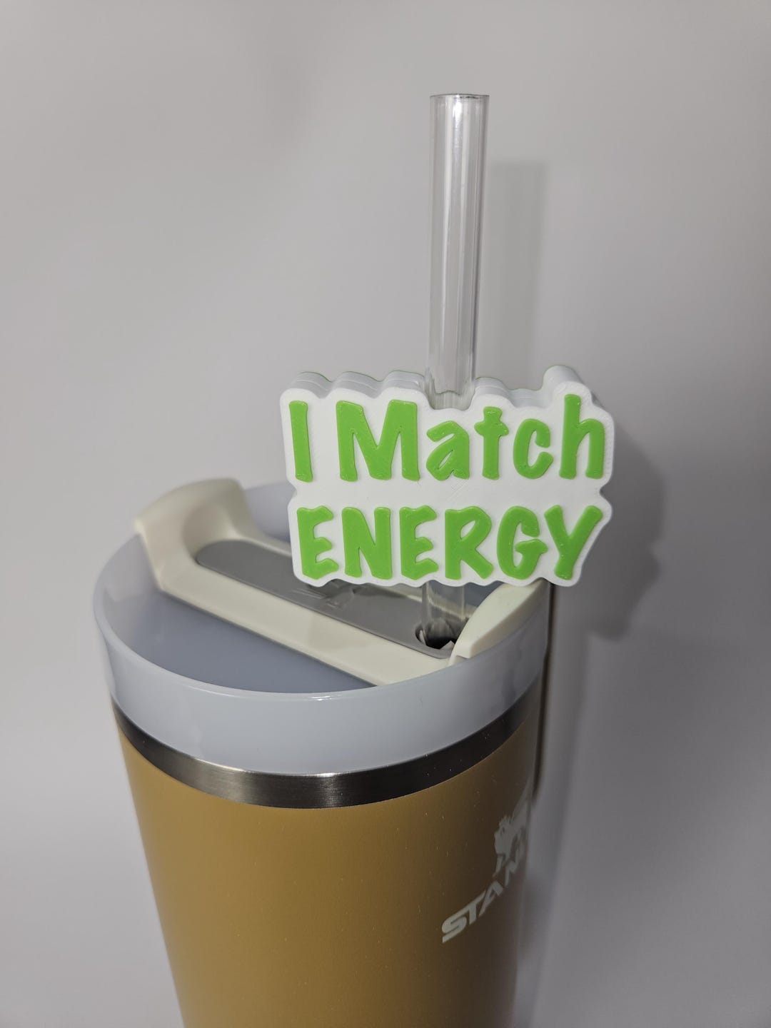 I Match Energy 3D Printed Straw Topper: Fits Stanley 10mm Straws ...
