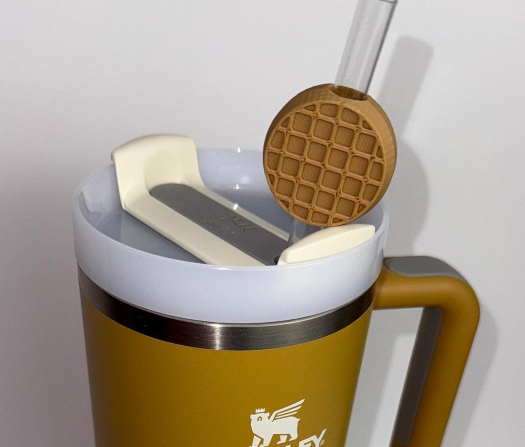 Waffle 3D Printed Straw Topper: Fits Stanley 10mm Straws & Standard ...
