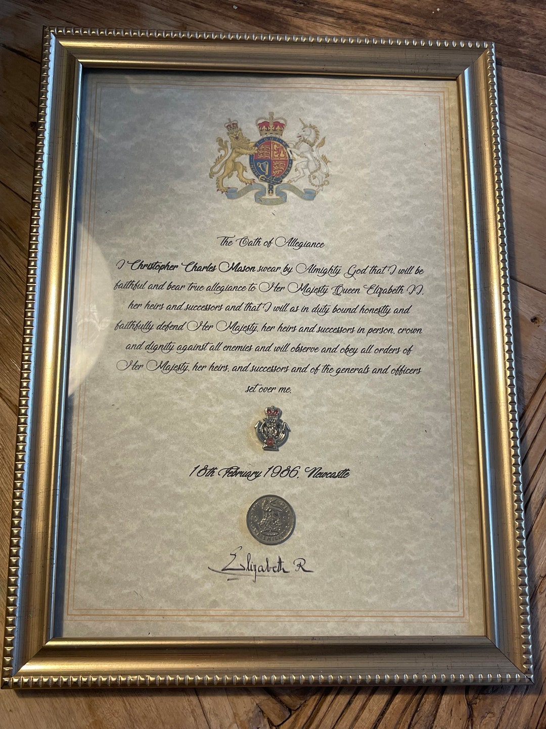 Royal Armoured Corps Framed Oath of Allegiance British Army - Etsy