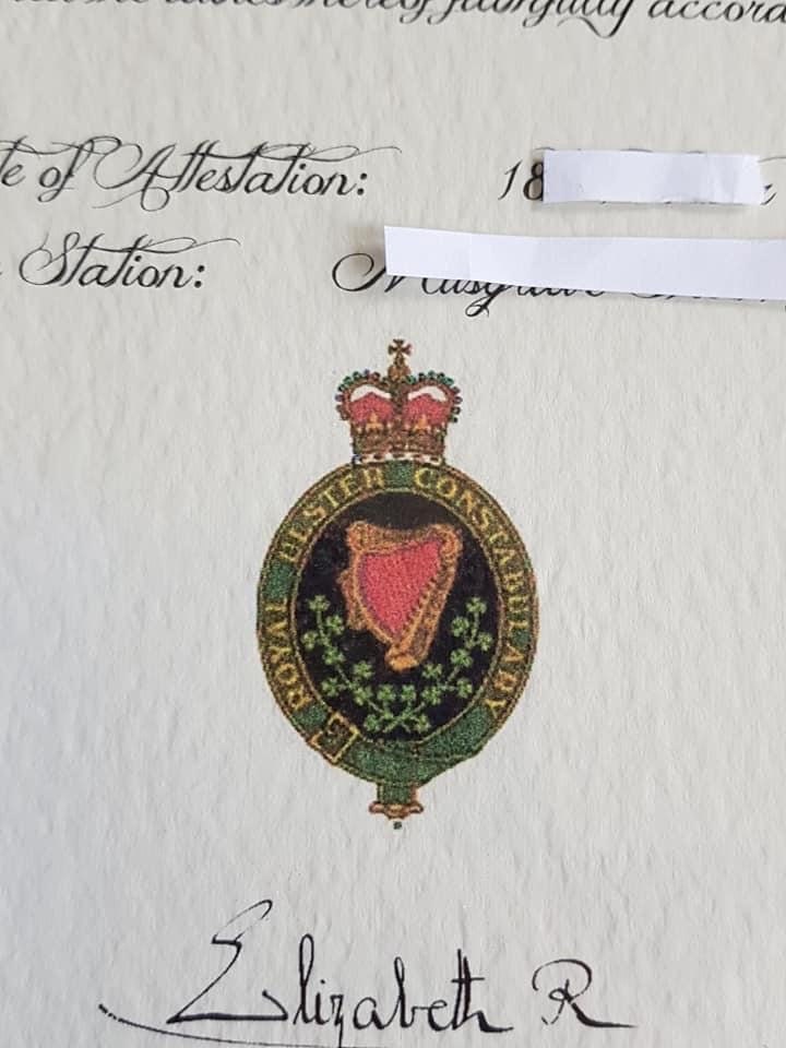 Royal Ulster Constabulary RUC Police Attestation. Framed All - Etsy UK