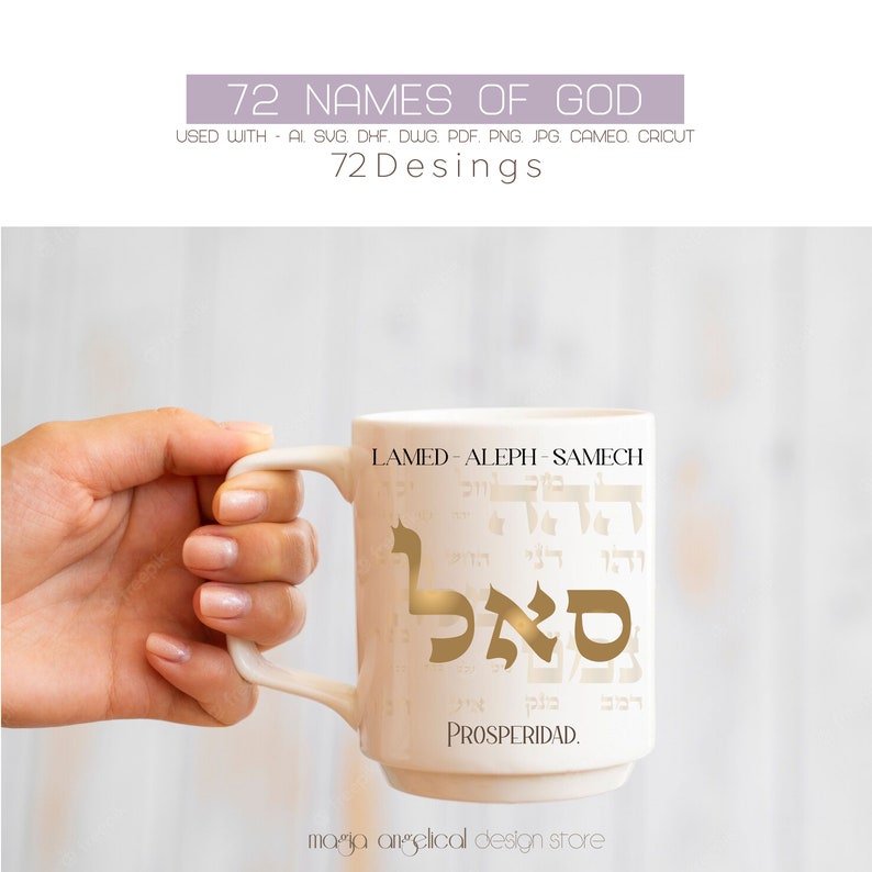 72 Names of God, Kabbalah, 72 Angels of God, Editable Vector Names of God and 72 Power Angels ...