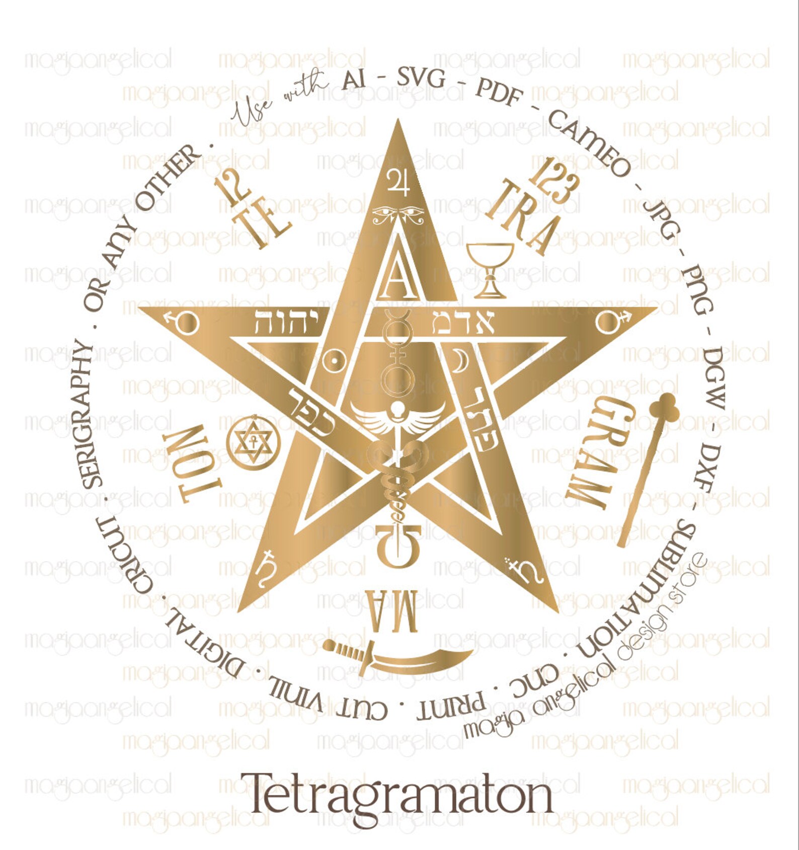 Tetragrammaton Vector Sacred Symbols Tetragrammaton SVG - Etsy Australia