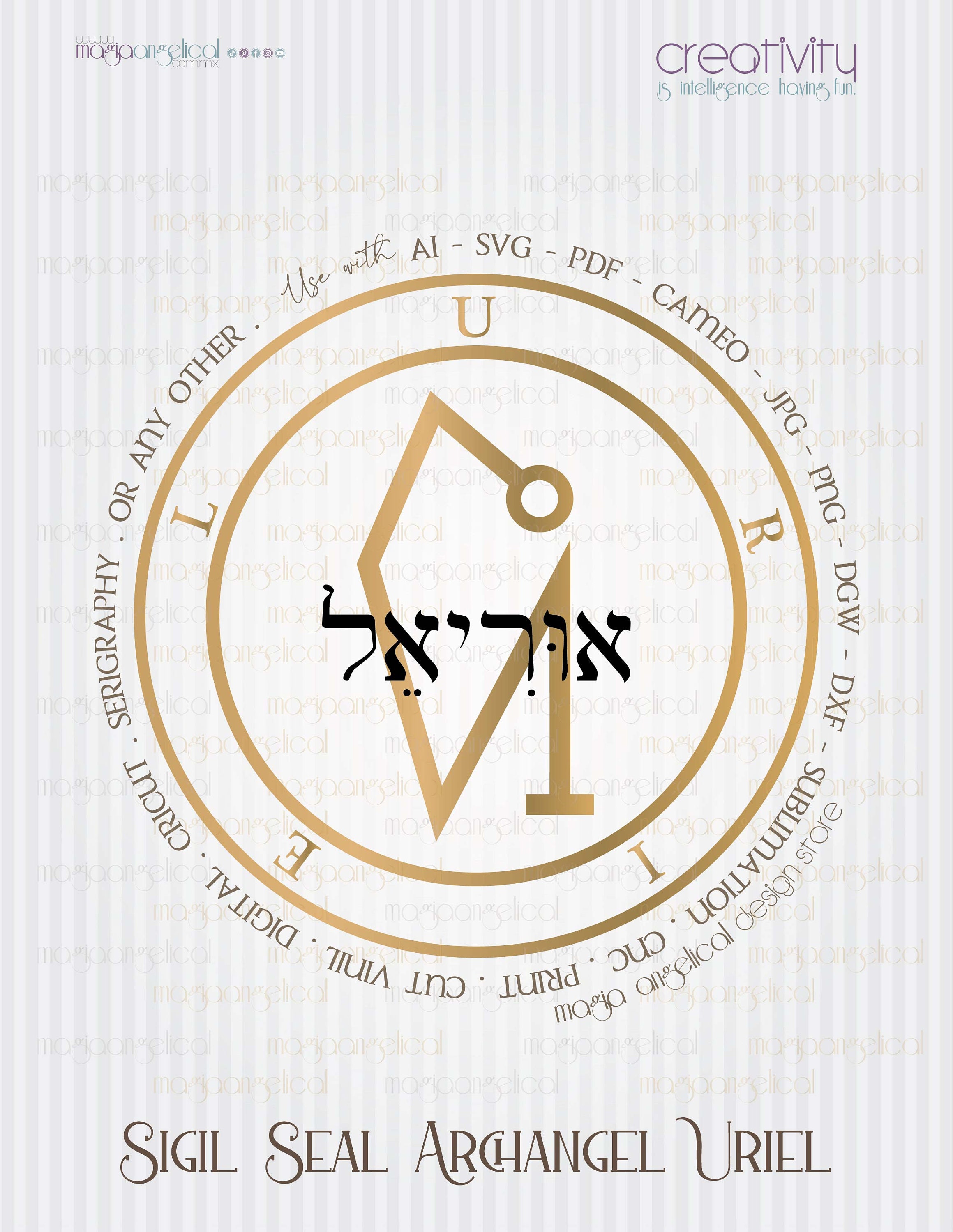 Archangels, Runas, Sigil, Seal Uriel, Raphael, Michael, Gabriel, Files svg, cnc, AI, PDF ...