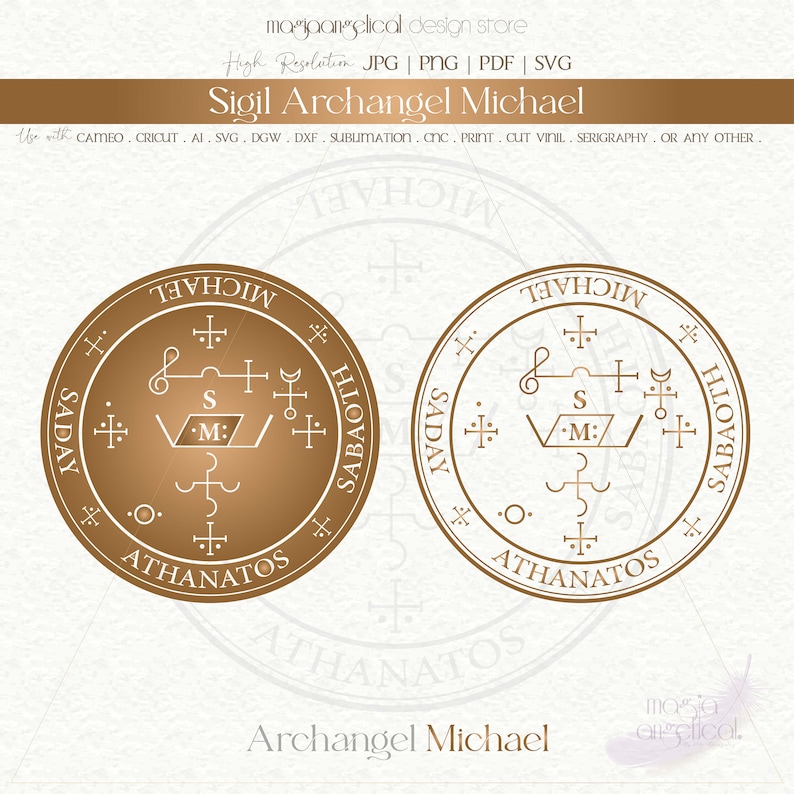 Sigil seal Archangel Michael, Sello Arcángel Miguel, AI, dwg, dxf, pdf ...