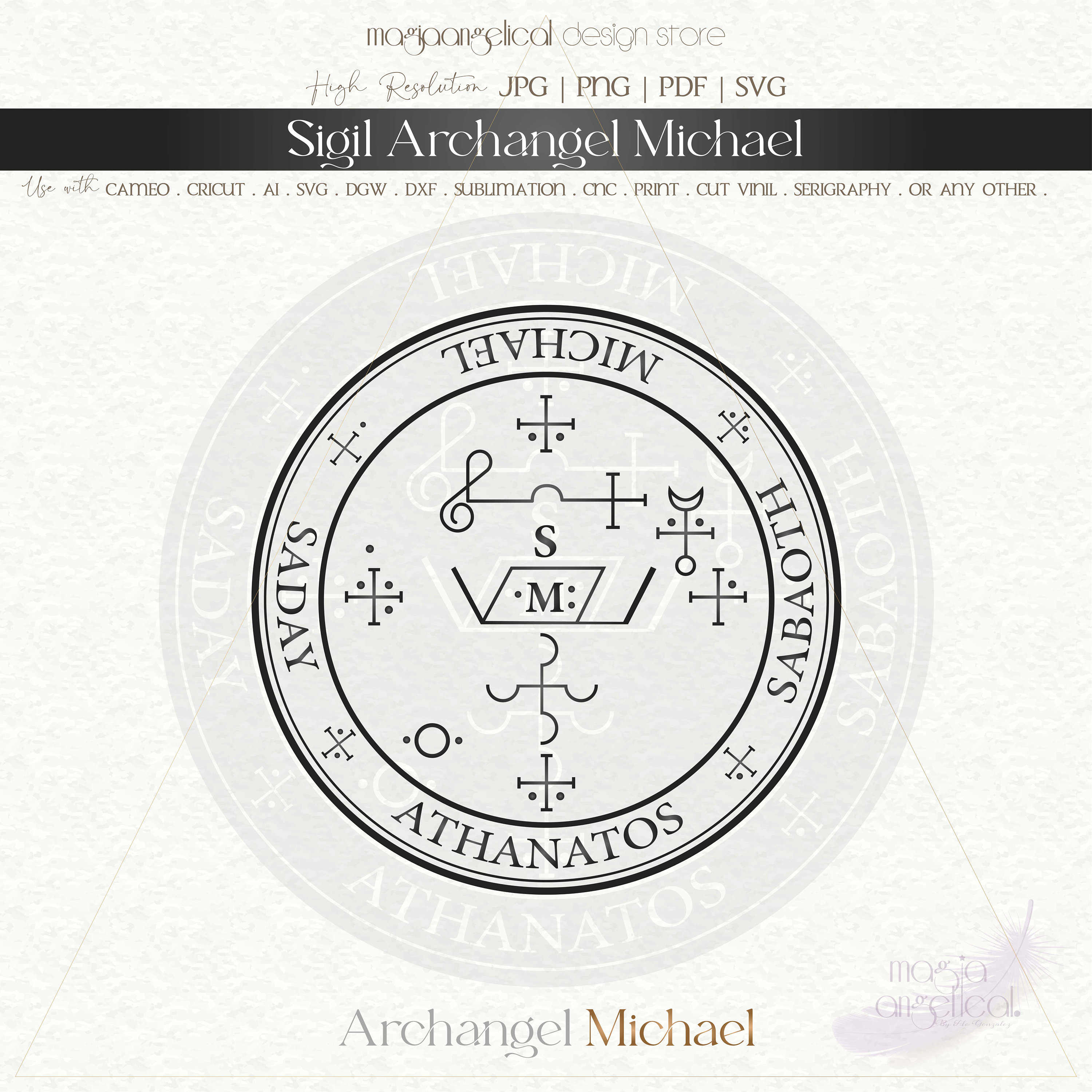 Archangel Michael's Sigil, AI, Dwg, Dxf, Pdf, Jpg, Png, Use With Cameo ...