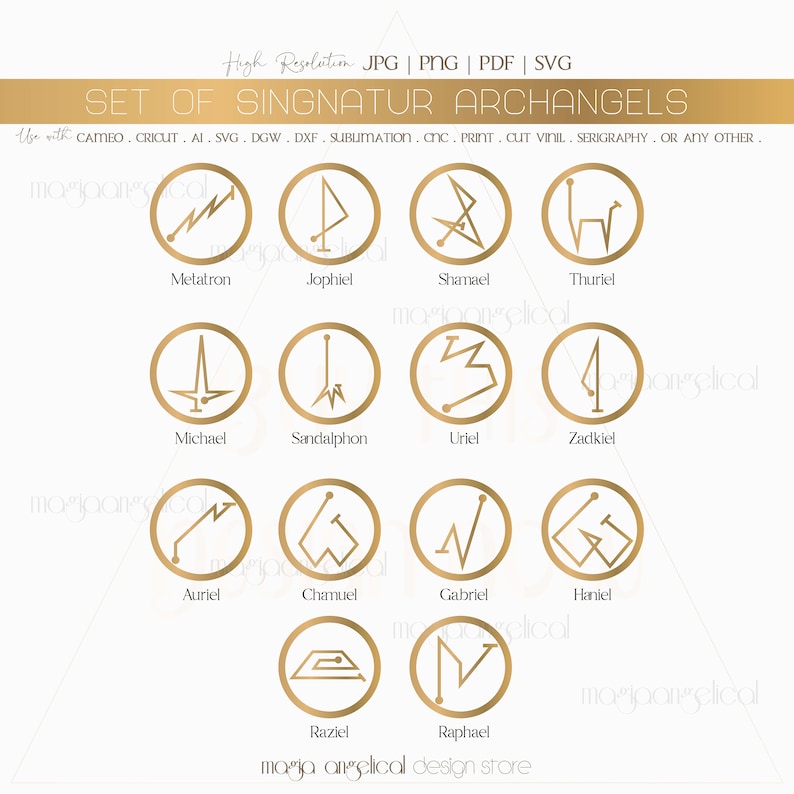Signatures of the archangels, editables vector firmas arcángeles ...