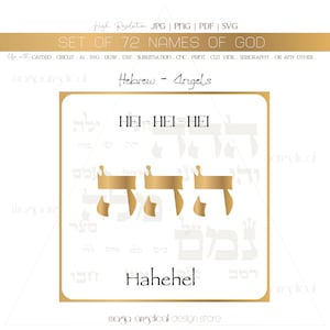 72 Names of God, Kabbalah, 72 Angels of God, Editable Vector Names of ...
