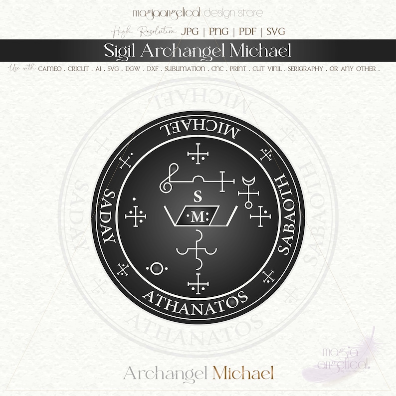 Sigil Seal of Archangel Michael, AI, Dwg, Dxf, Pdf, Jpg, Png, Use With ...