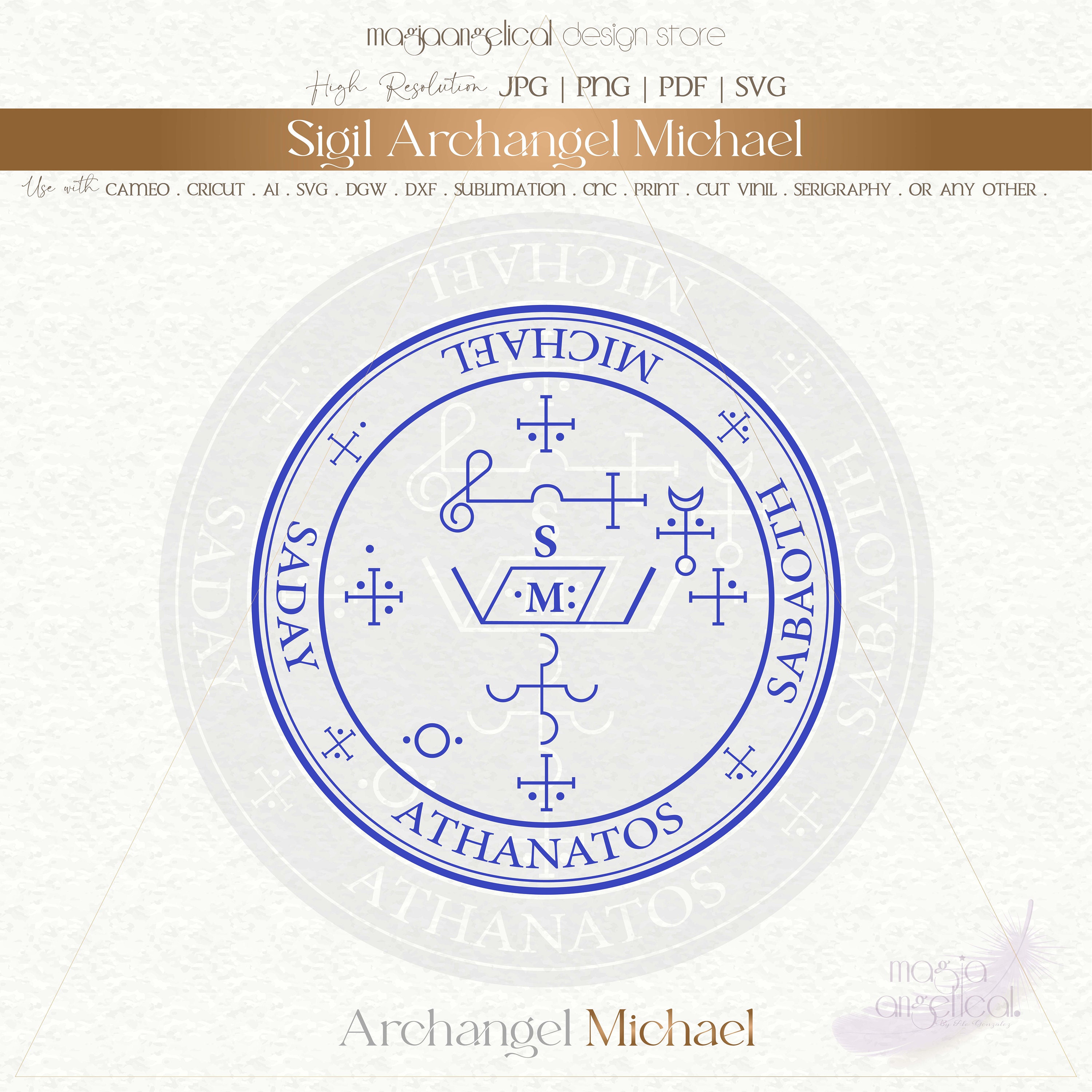 Archangel Michael's Sigil, AI, Dwg, Dxf, Pdf, Jpg, Png, Use With Cameo ...