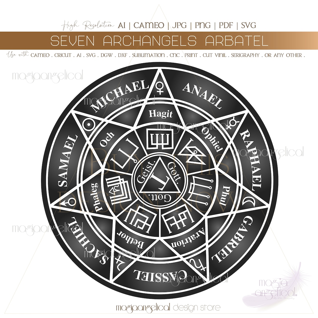 Seal of the Seven Archangels ARBATEL, Seal of Salomon Kabala - Etsy UK