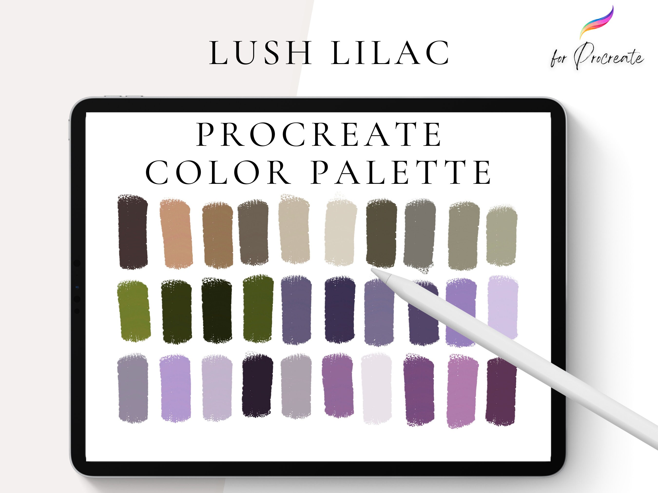 Lush Lilac Procreate Color Palette, Procreate Color Swatches, Procreate ...