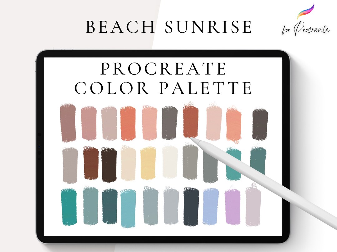 Beach Sunrise Procreate Color Palette, Procreate Color Swatches ...