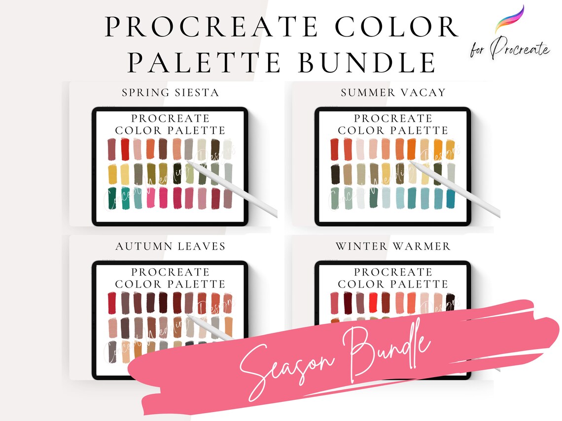Seasons Procreate Color Palette Bundle, Procreate Color Swatches ...