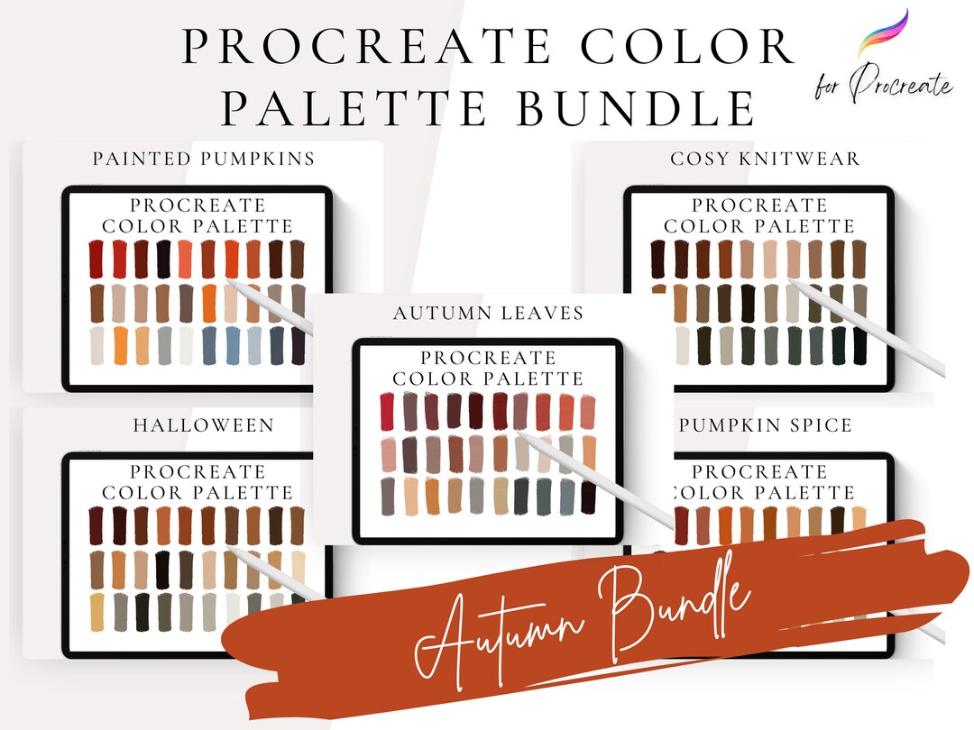 Fall Procreate Color Palette Bundle, Color Combinations, Procreate ...