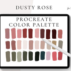 Dusty Rose Procreate Color Palette, Procreate Color Swatches, Procreate ...