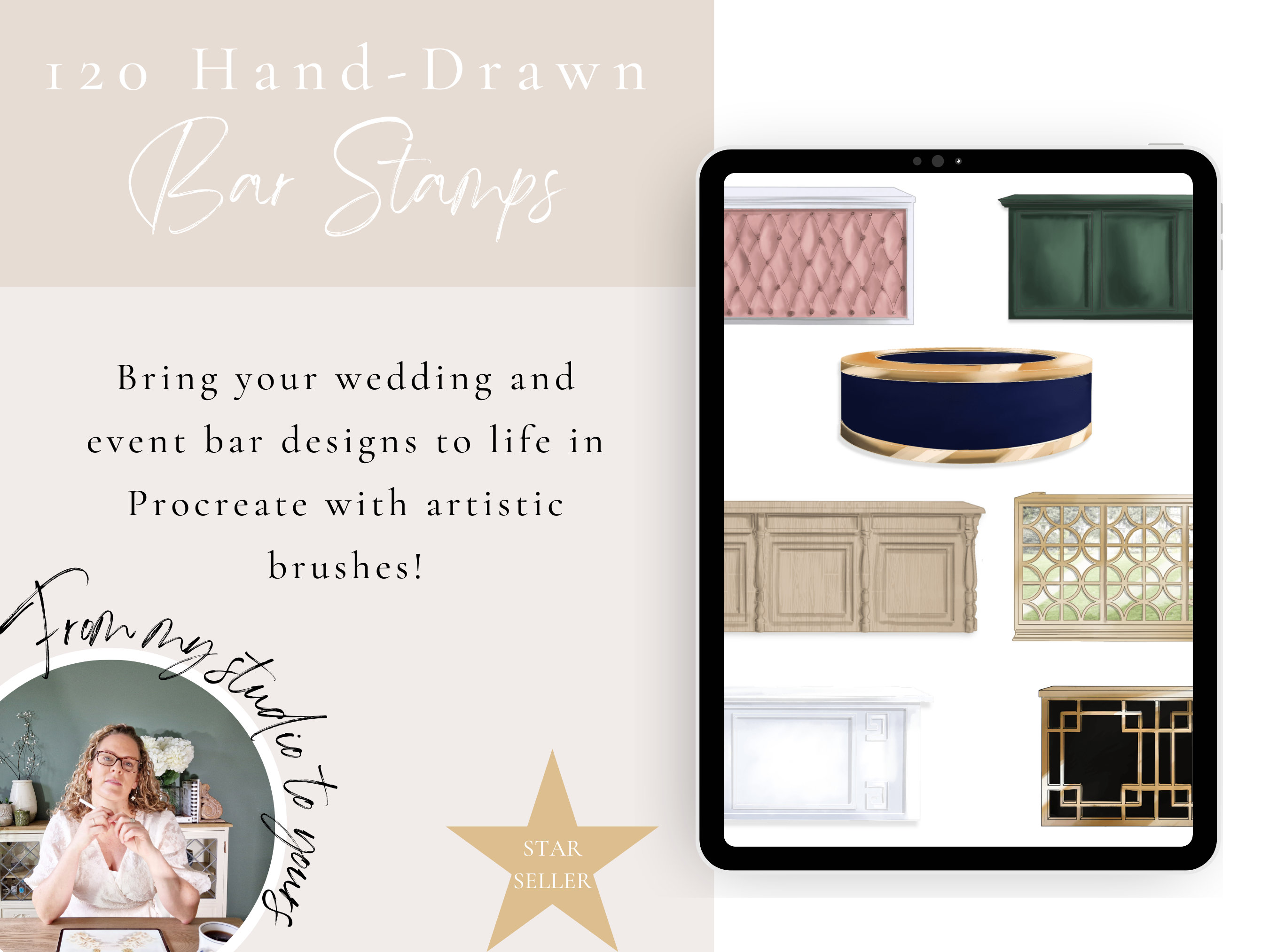 120 Wedding Bar Procreate Brushes and Stamps, Wedding Planner Tool ...