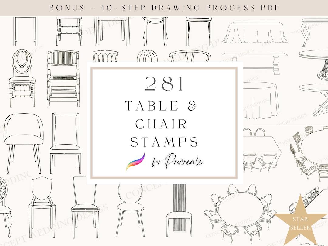 281 Procreate Dining Stamps, Procreate Interior Design, Procreate ...