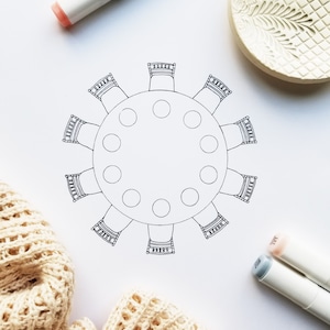 52 Table Templates, Drawing Templates, Wedding Planner Tools, Printable ...